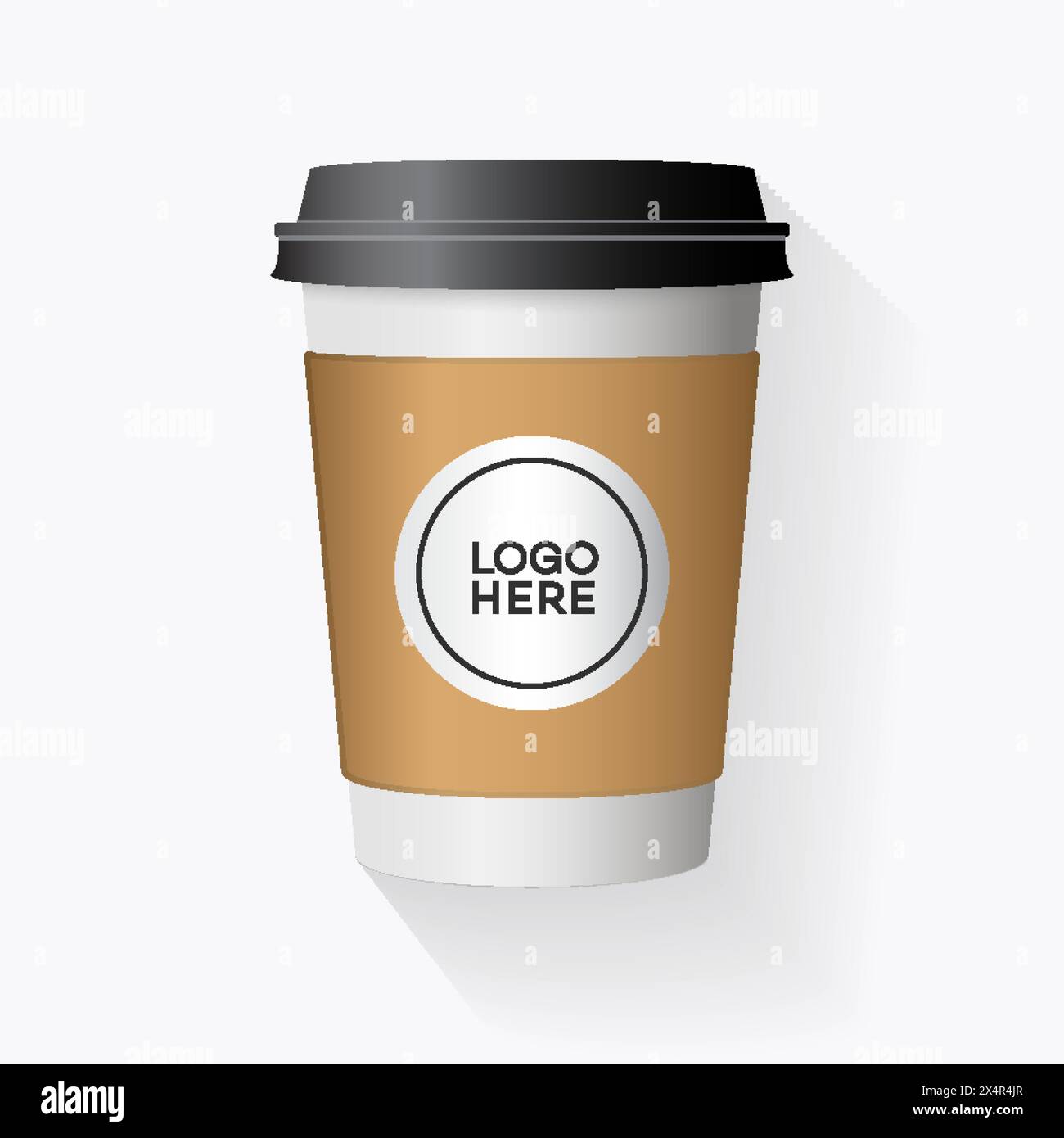 Vector realistic paper cup isolated on white background. 3d plastic ...