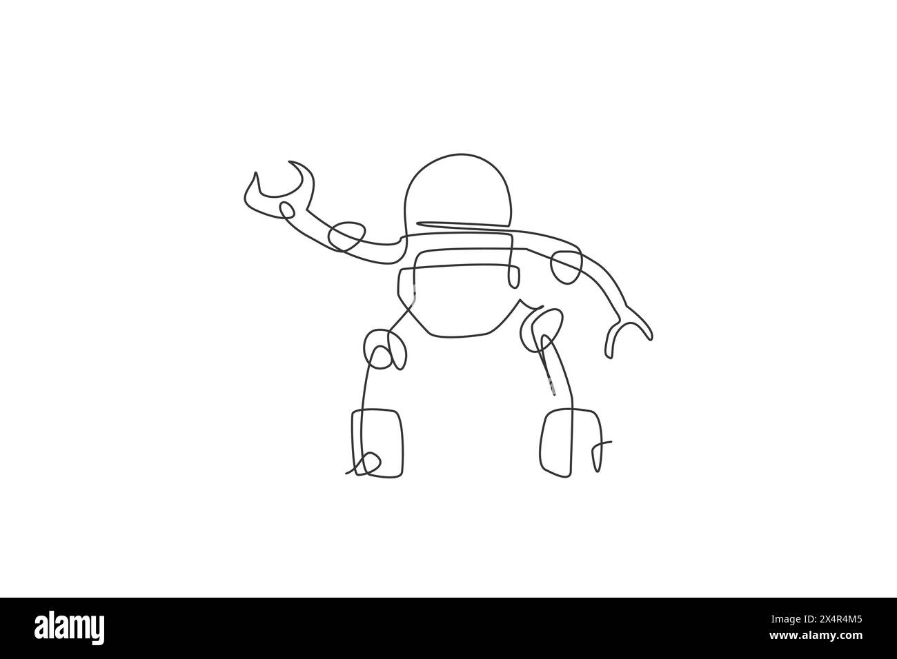 One single line drawing of smart robot, artificial intelligence product ...