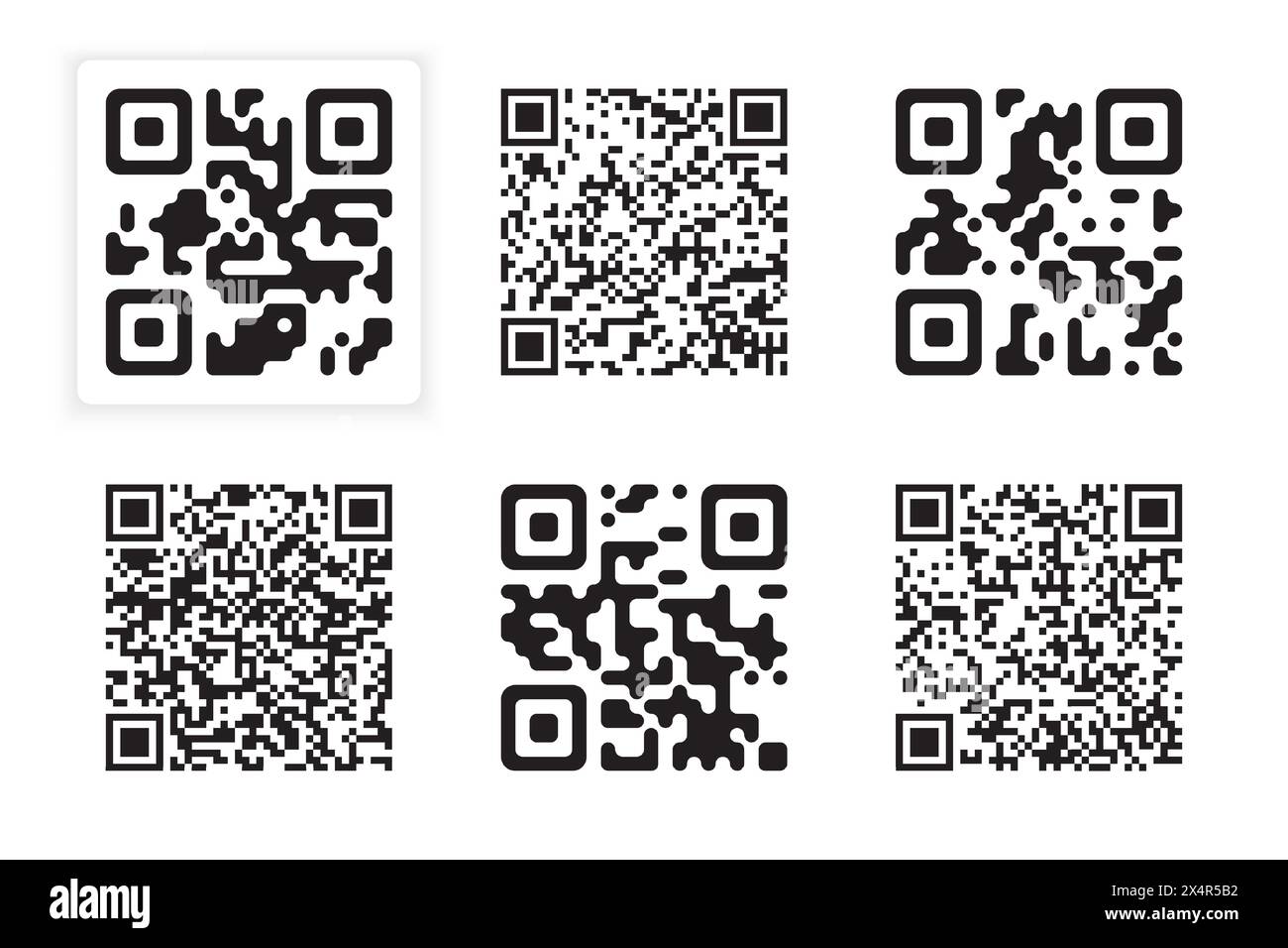 Set of qr codes for your design. Black qr code isolated on whit ...