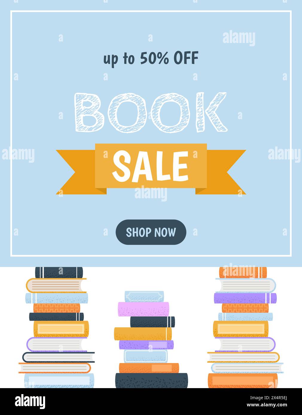 Vertical sale banner for bookstore, book fair or festival Stock Vector ...