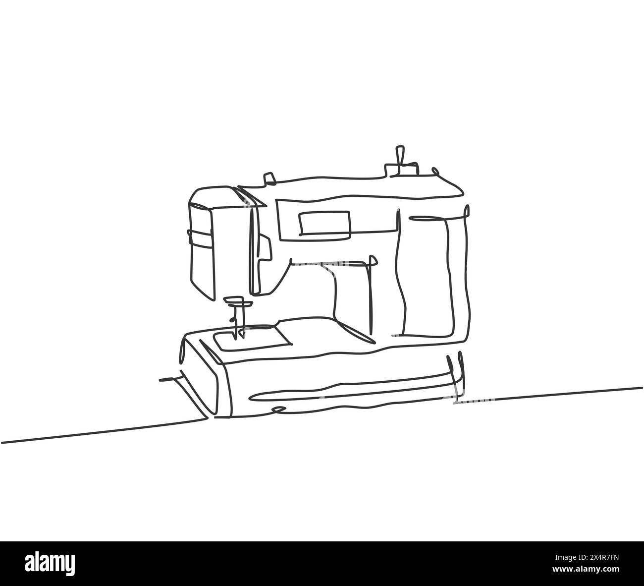 One continuous line drawing of sewing machine electric home appliance ...
