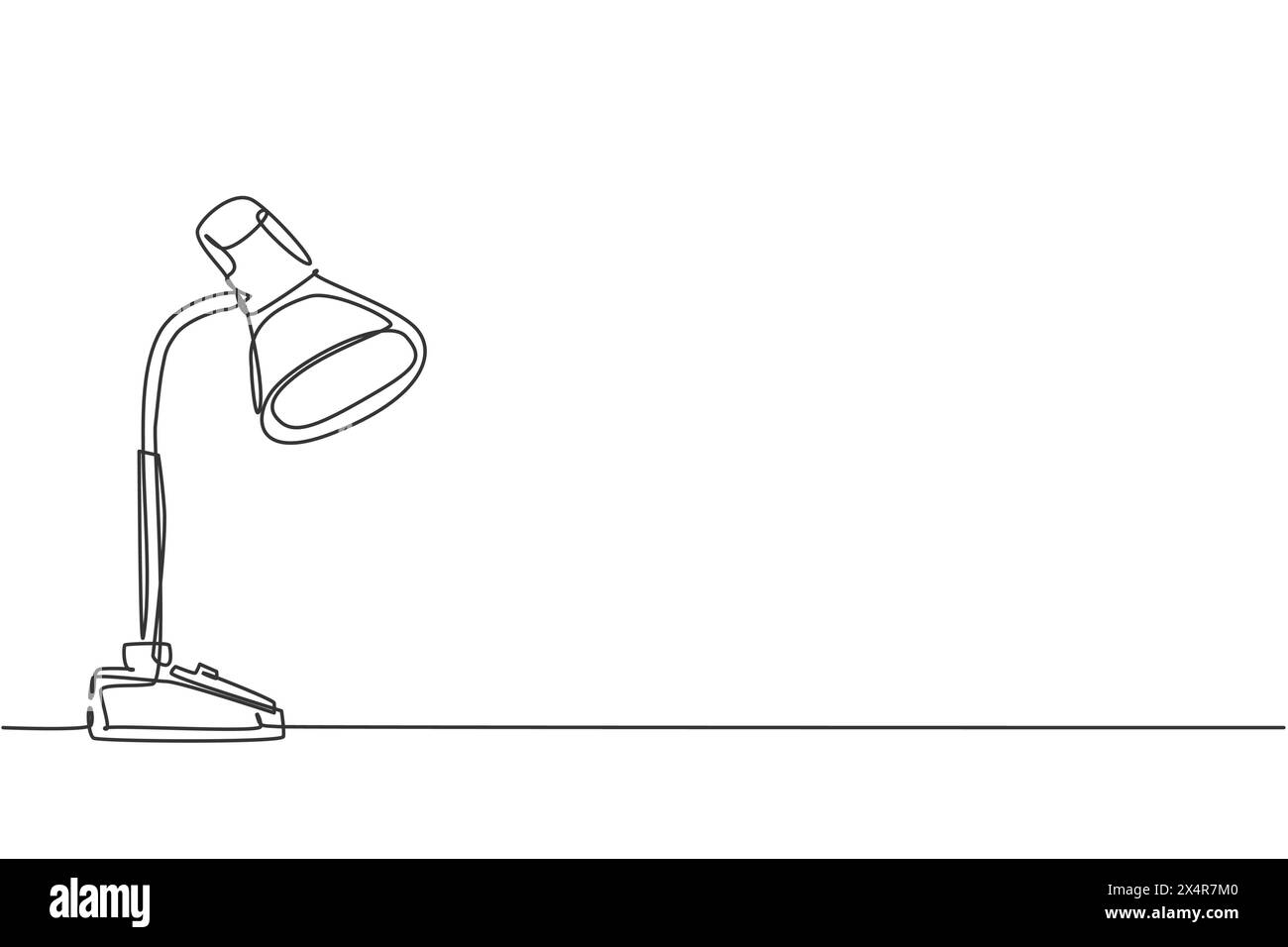 One single line drawing of desk lamp for home appliance. Electricity ...