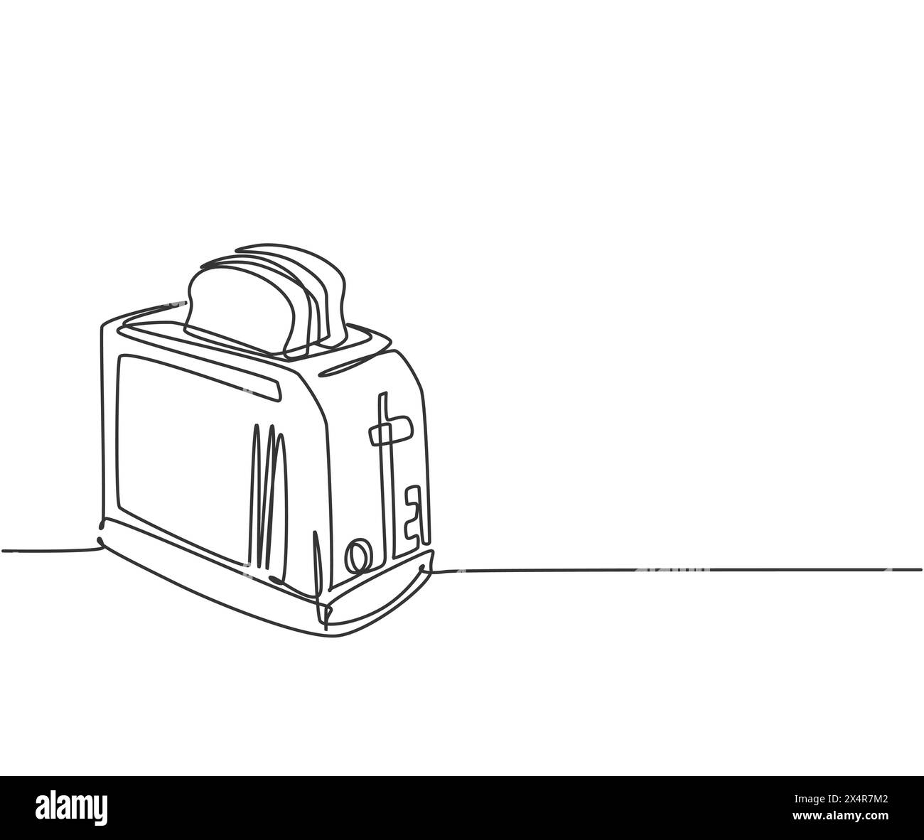 One single line drawing of classic bread toaster home appliance ...