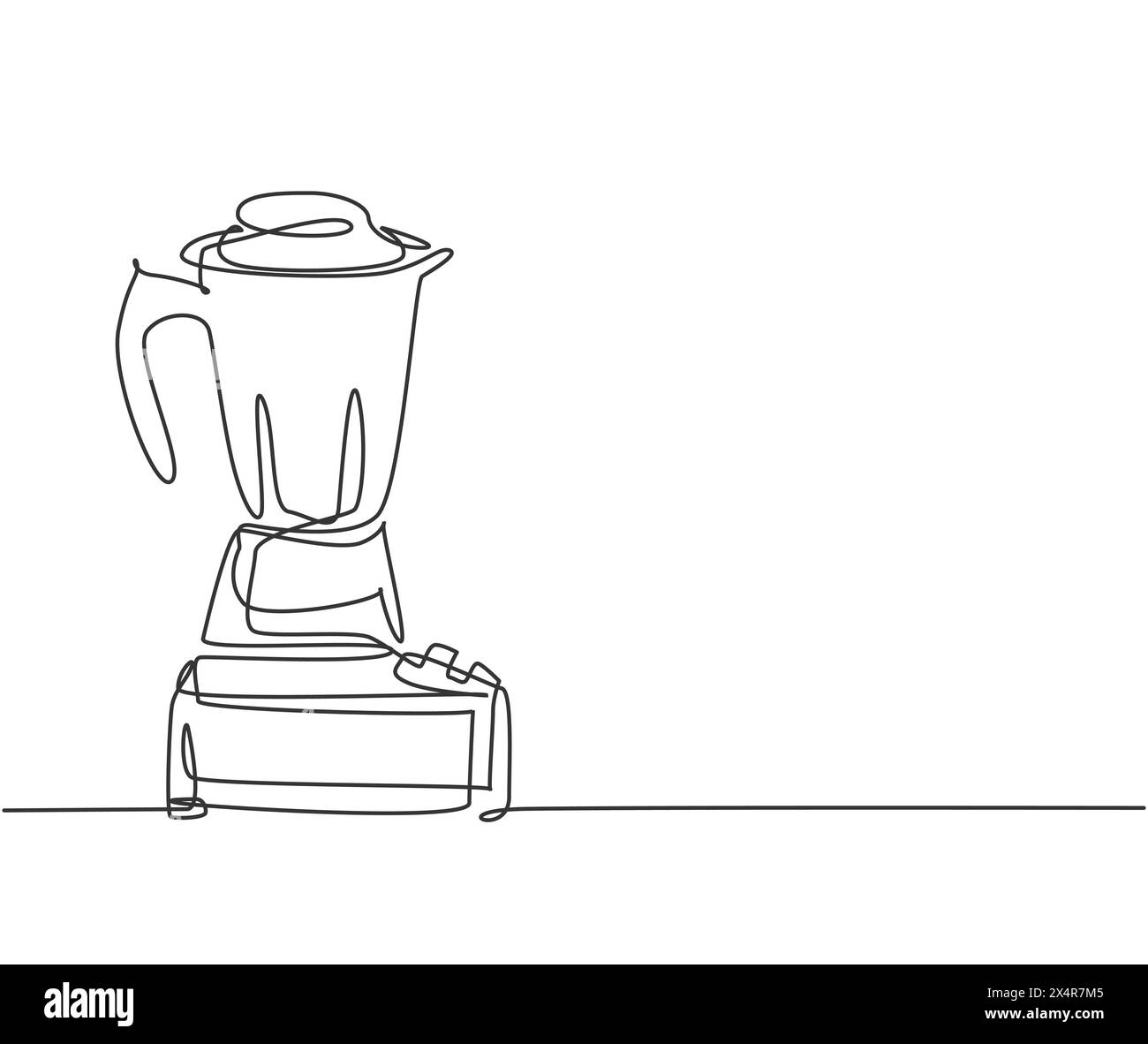 One single line drawing of electric blender home appliance for making ...