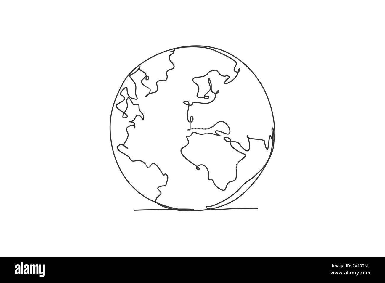 Single one line drawing of round globe earth. Earth icon silhouette for ...