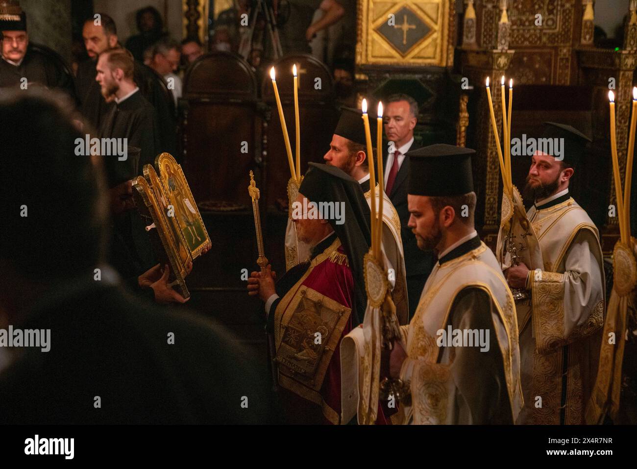 Fatih, Istanbul, Turkey. 4th May, 2024. Greek Orthodox Ecumenical Patriarch Bartholomew I of ...