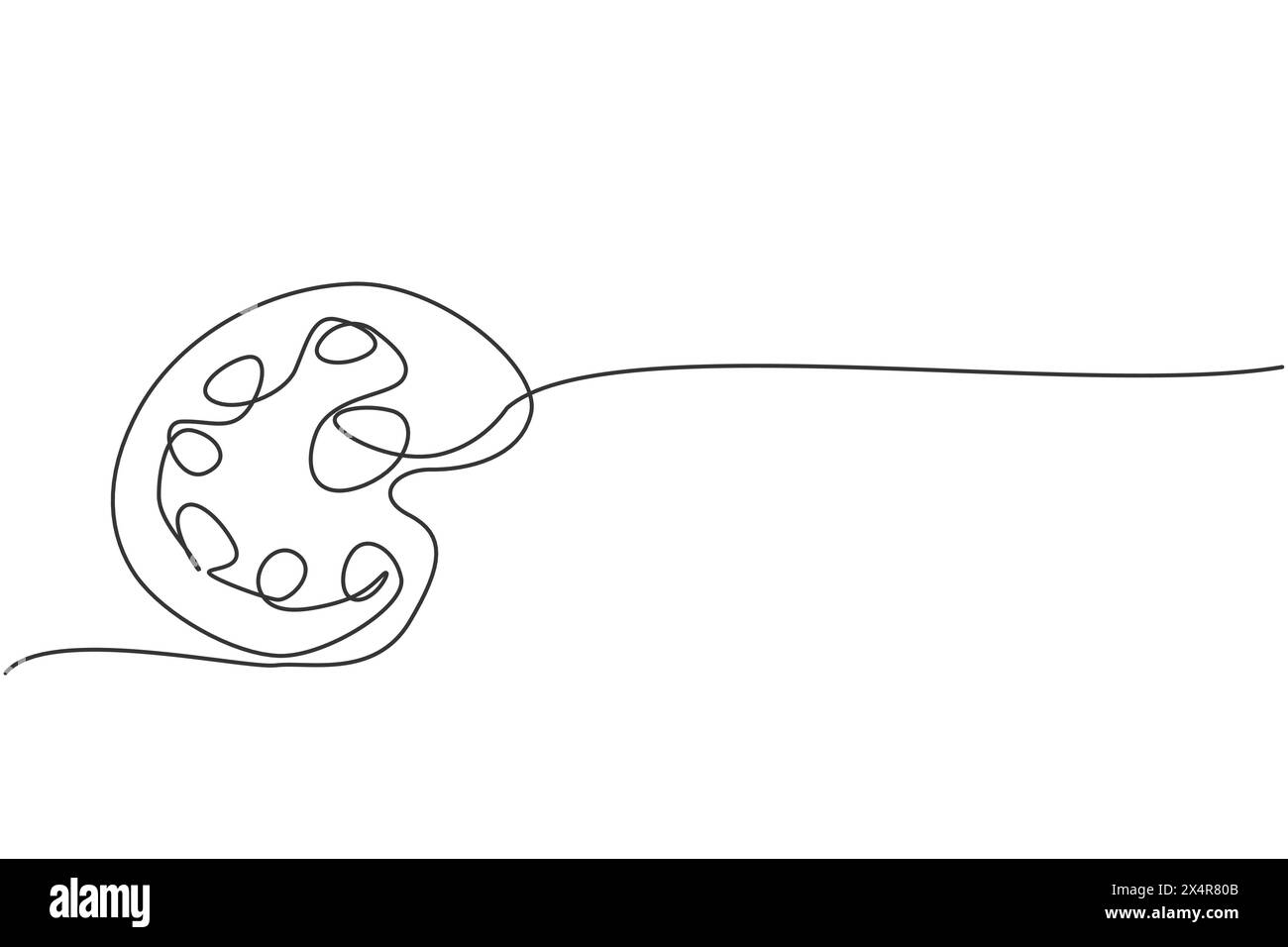 Continuous one line drawing of color palette with oil paint. Back to ...