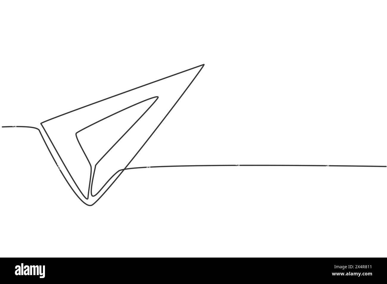 Continuous one line drawing stainless triangle ruler. Measurement tool ...