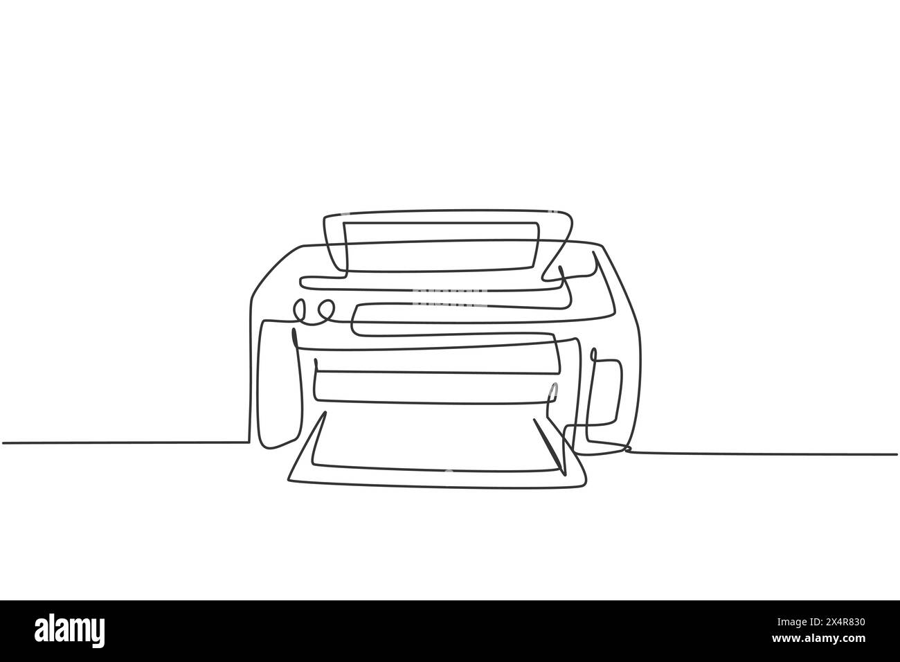 One continuous line drawing of digital inkjet printer for company ...