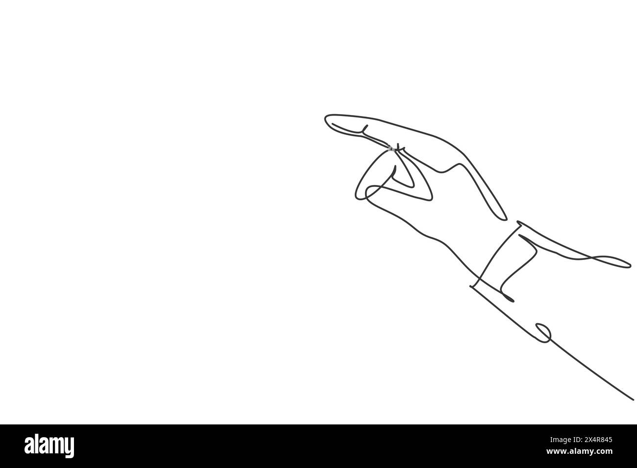 Human finger touching gesture. Single continuous line hand gesture ...