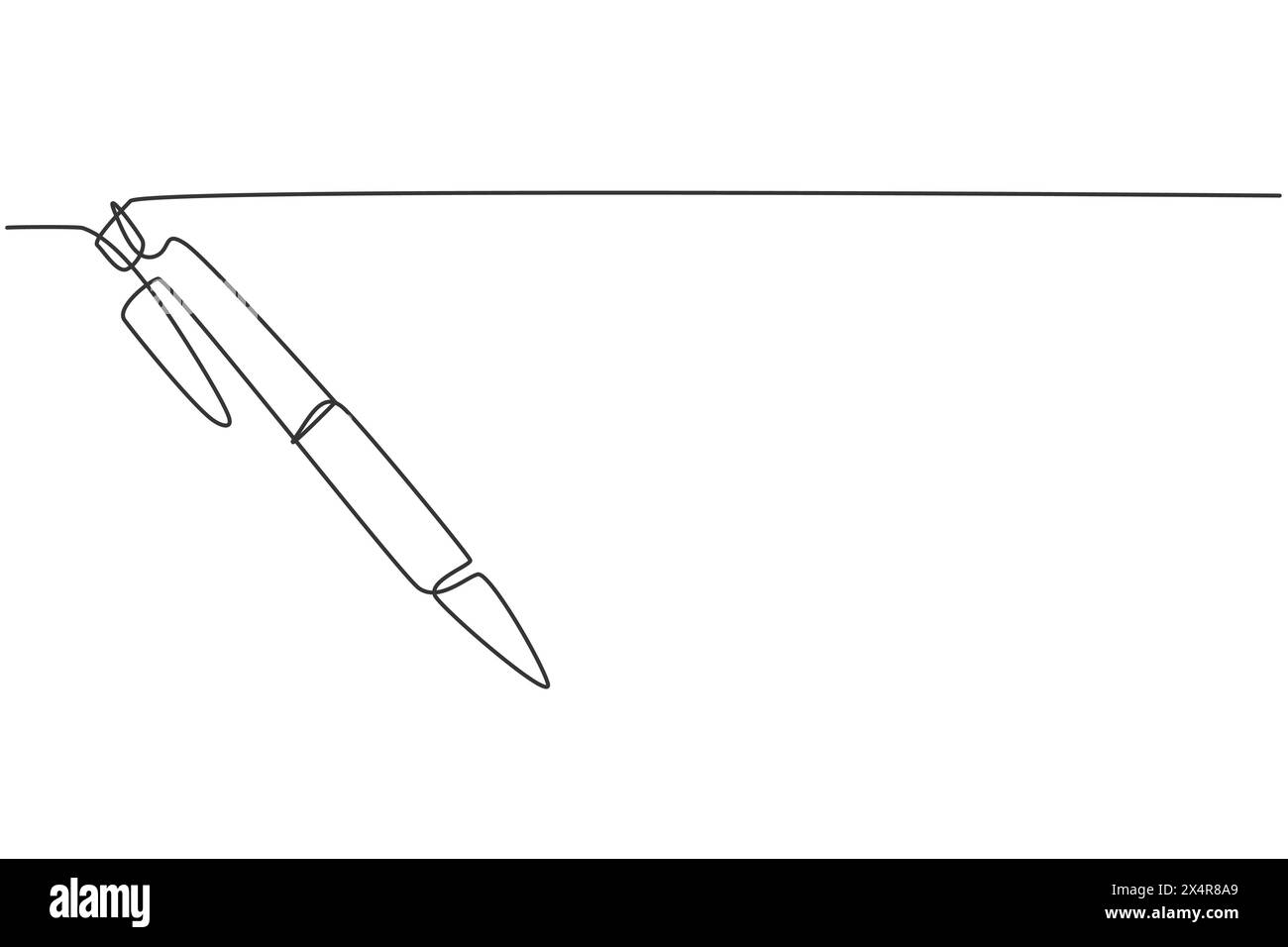 Single one line drawing of classic ballpoint. Pen icon. Back to school ...