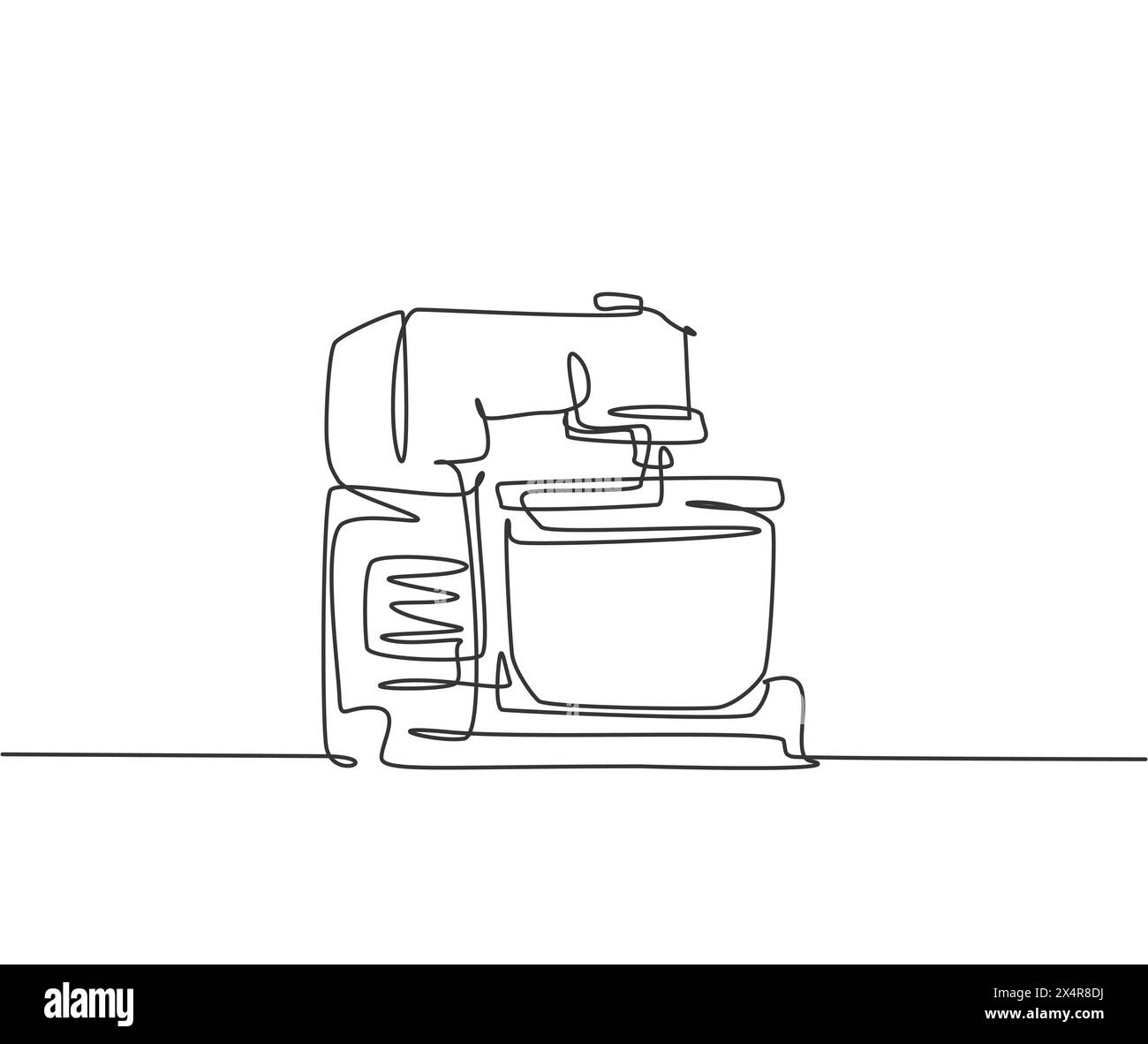 One single line drawing of electric hand mixer for mixing cookie batter ...