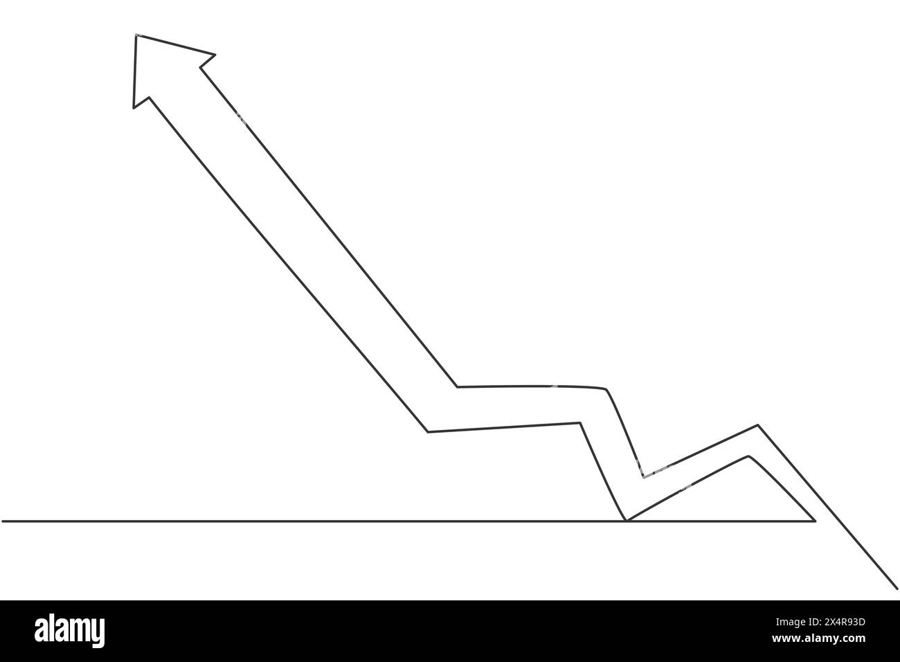 Continuous one line drawing of increasing graph up arrow symbol ...