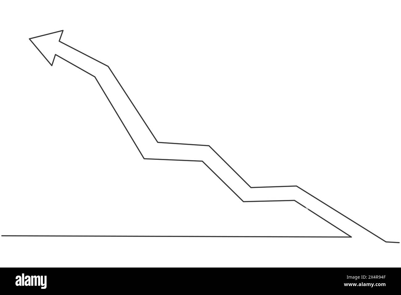 Single one line drawing of increasing sales statistic graph. Business ...