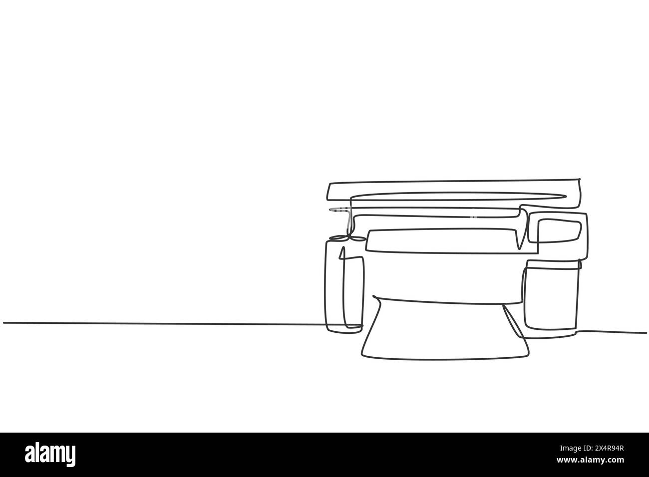 One single line drawing of digital laser printer for business company ...