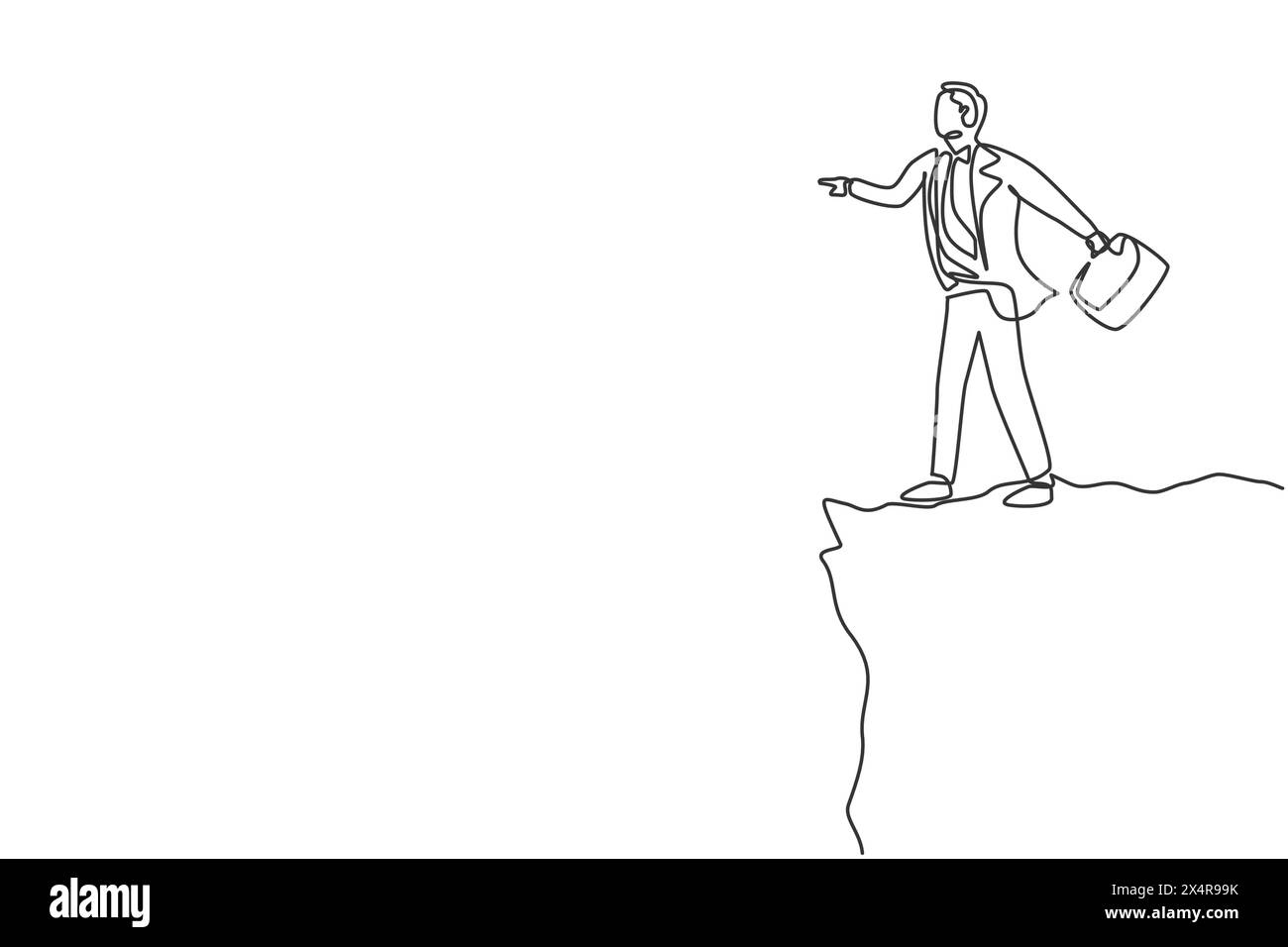 Single one line drawing of young smart business man standing on the ...