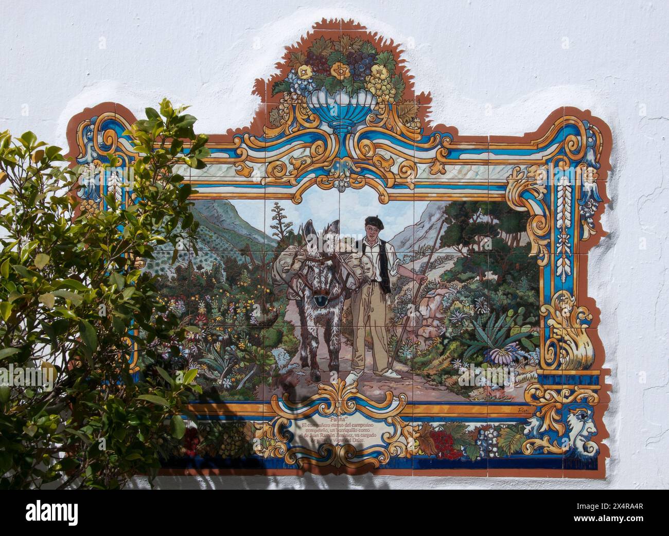 Decorative azulejo or glazed tile artwork illustrates the history and ...