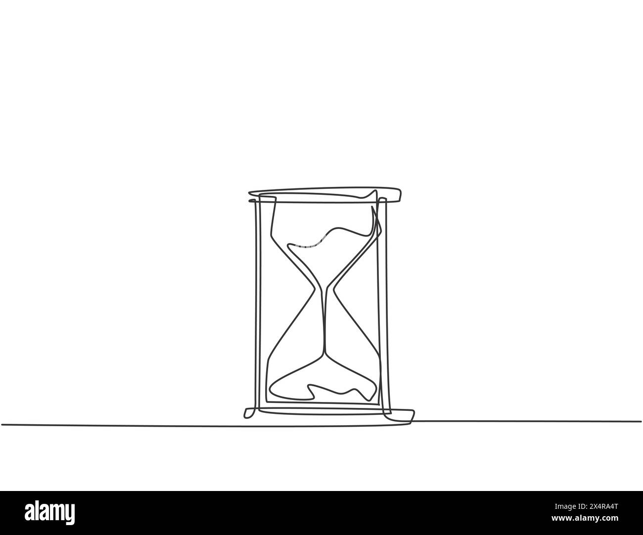Single continuous line drawing of old retro hourglass. Classic vintage ...