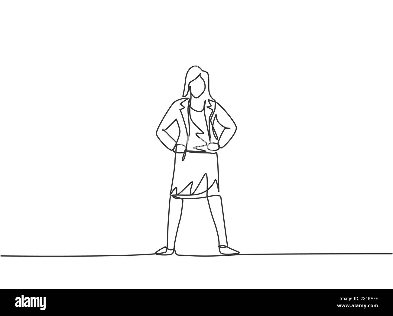 Pretty woman standing on street Stock Vector Images - Alamy