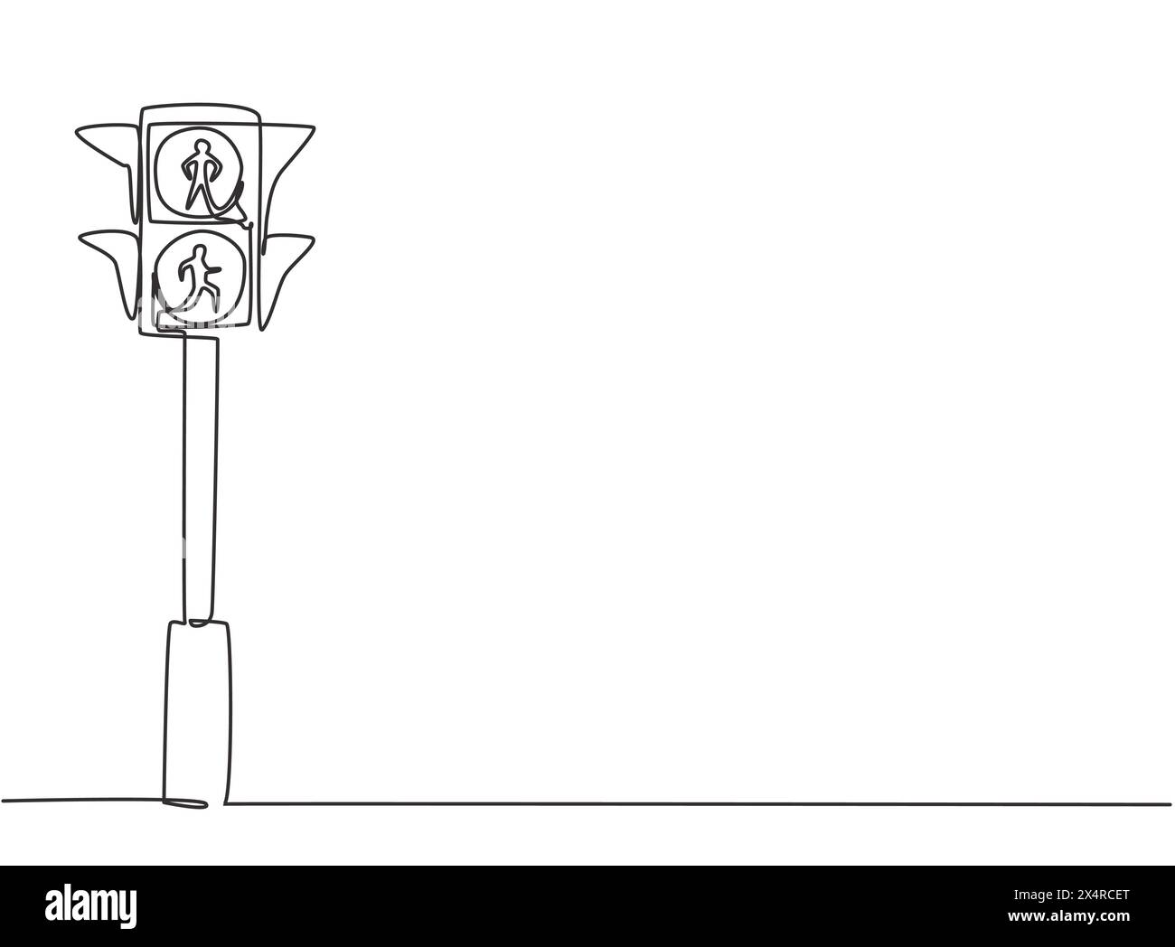 Single one line drawing of special traffic lights for pedestrians ...