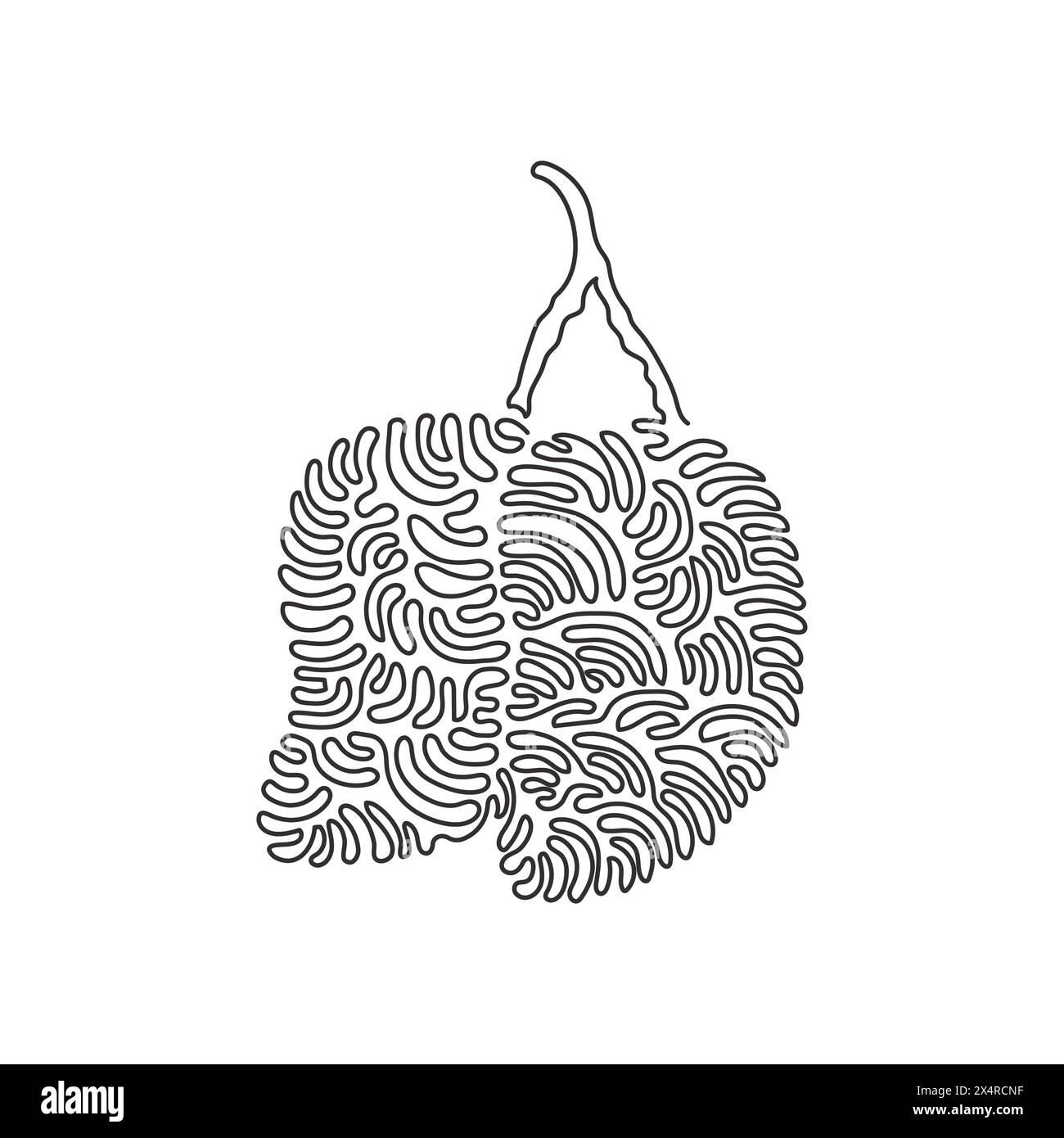 Single continuous line drawing healthy organic mangoes for orchard logo ...