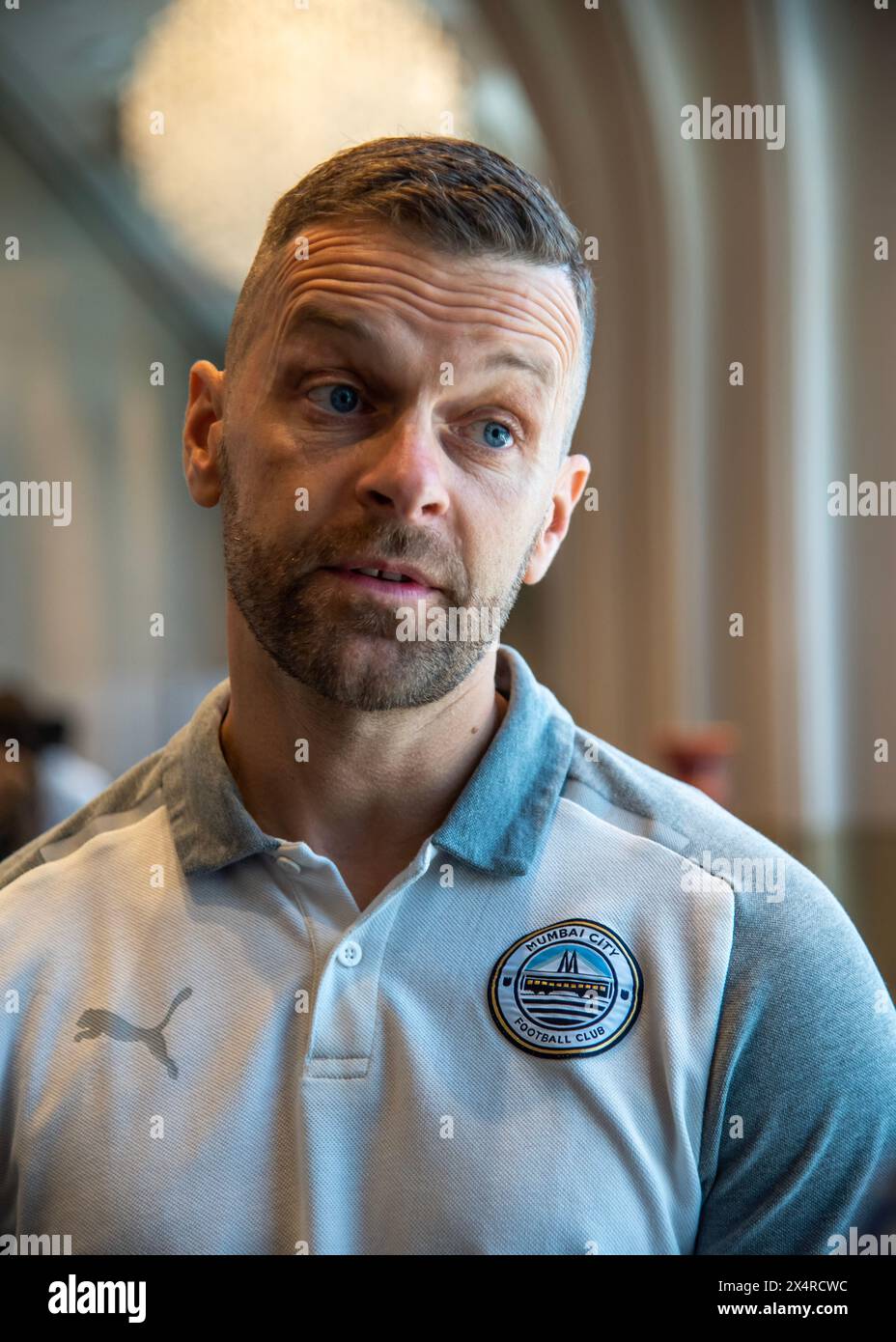 Mumbai City FC coach Petr Kratky. Pre-match press conference at a ...
