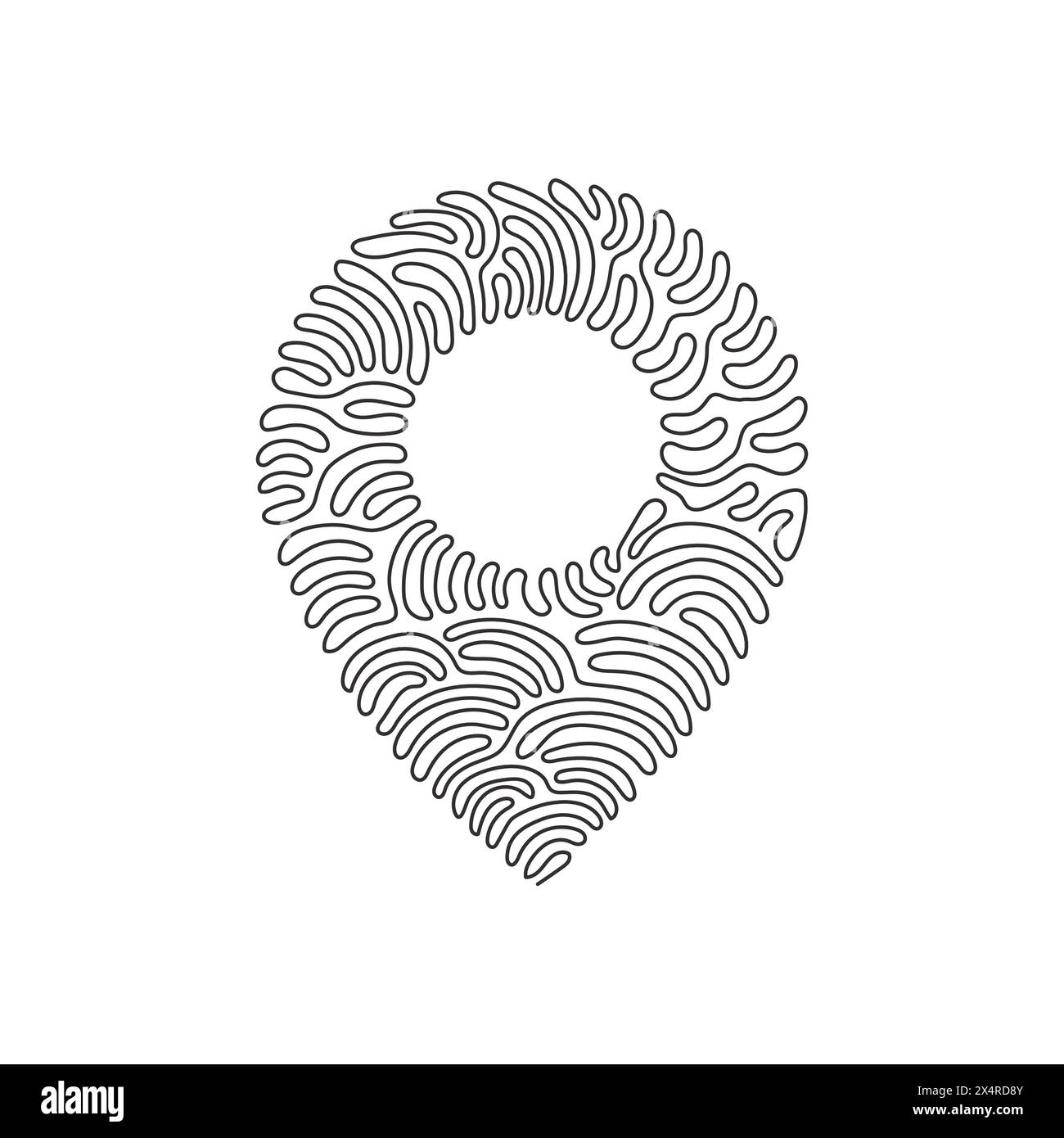 Single continuous line drawing map pin. Line with editable stroke ...