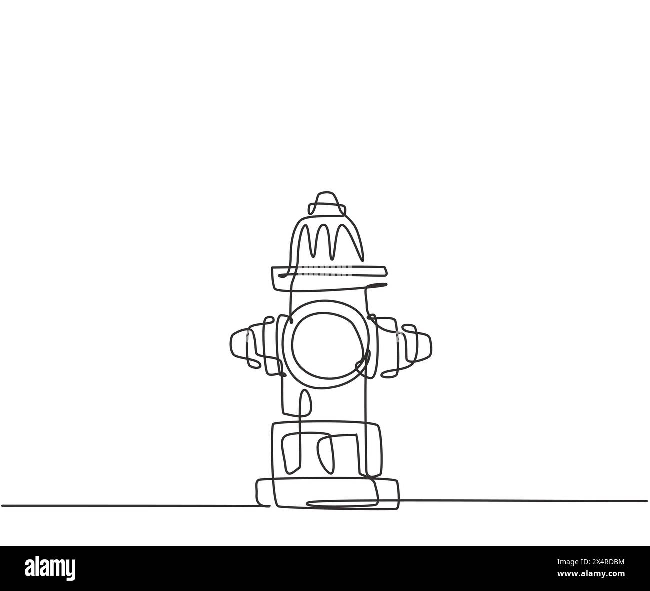 Single one line drawing of The hydrant on the side of the road is used ...