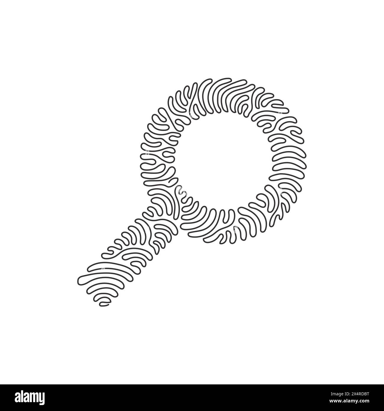 Continuous one line drawing magnifying glass or search icon. Flat ...