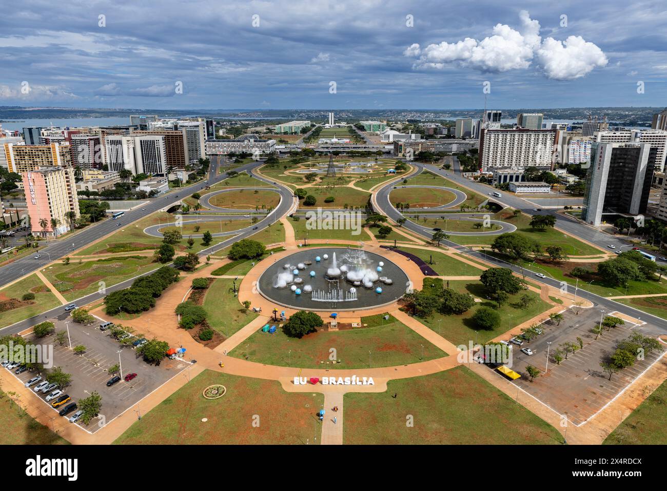 Brasilia city viewpoint of the Monumental Axis from Brasília TV Tower ...
