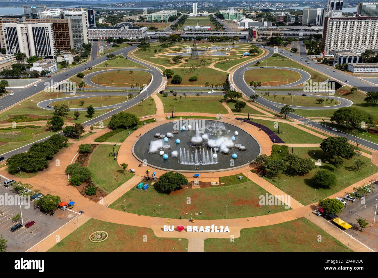 Brasilia city viewpoint of the Monumental Axis from Brasília TV Tower ...