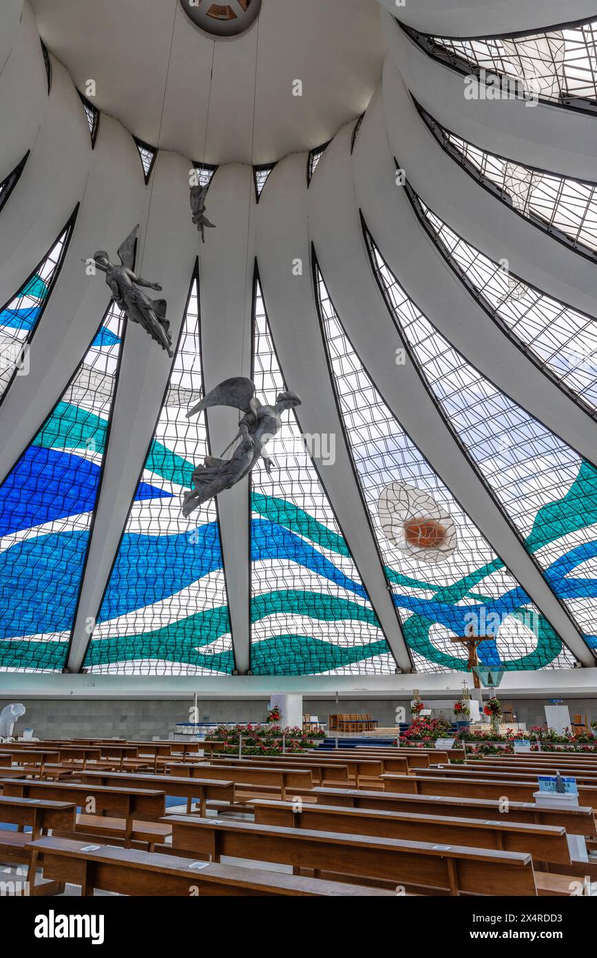 Interior of Metropolitan Cathedral of Our Lady of Aparecida, Catedral ...