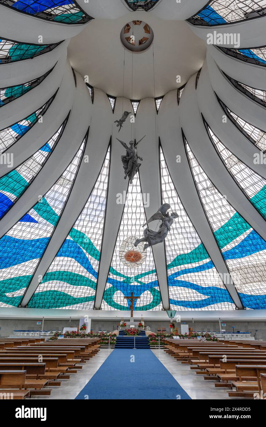 Interior of Metropolitan Cathedral of Our Lady of Aparecida, Catedral ...