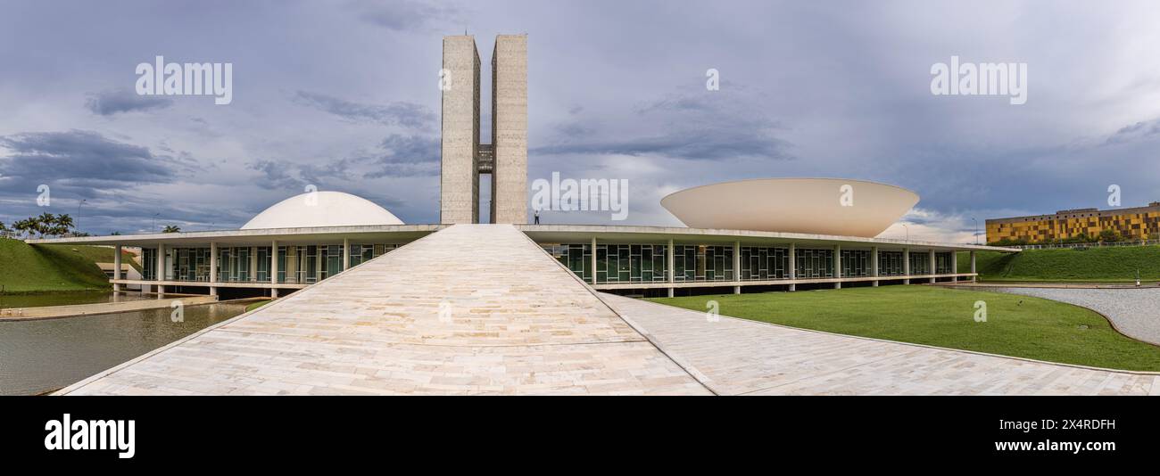Panorama reflection of the National Congress Palace, Palacio do ...