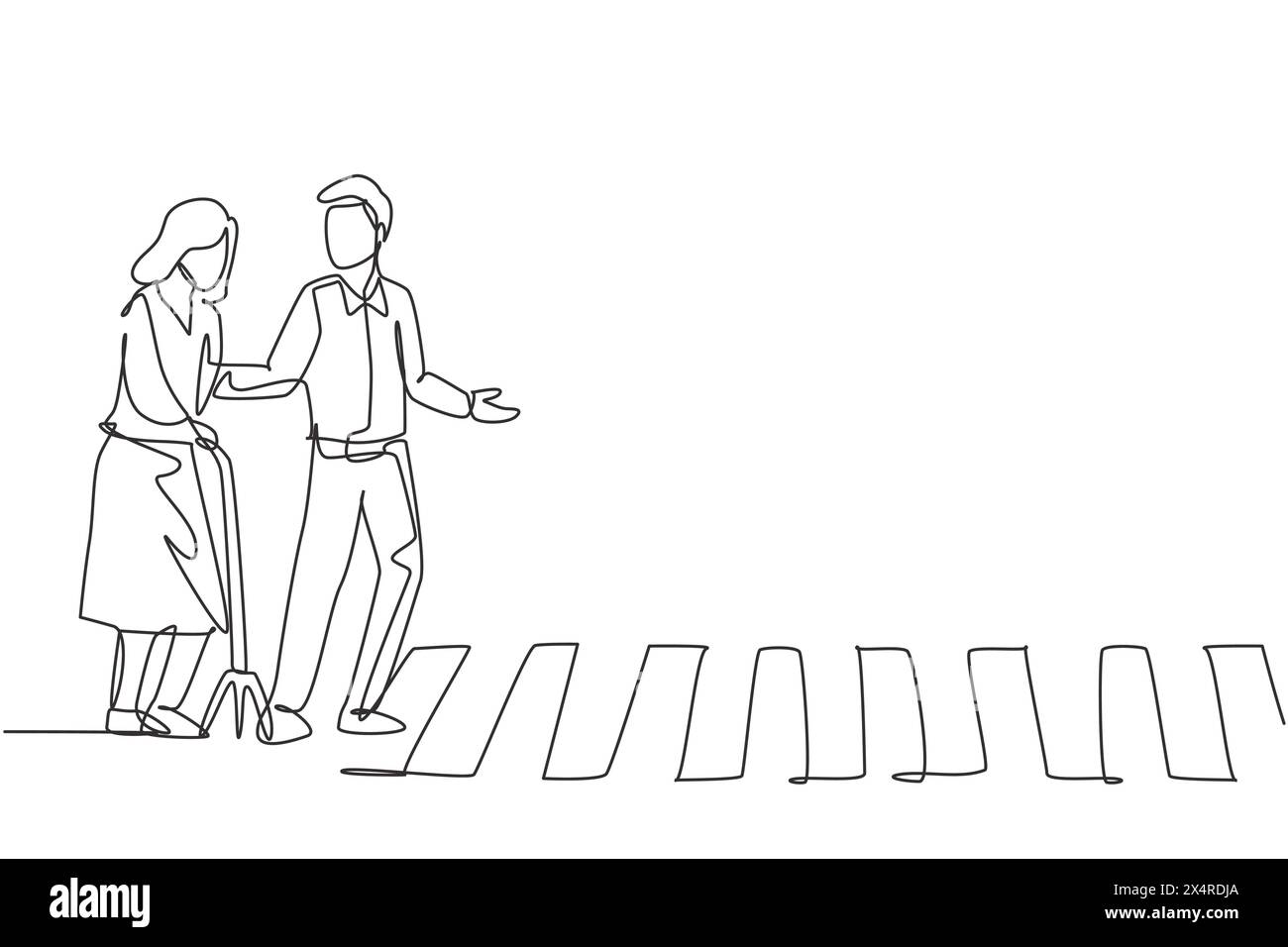 Old helping the young Cut Out Stock Images & Pictures - Alamy