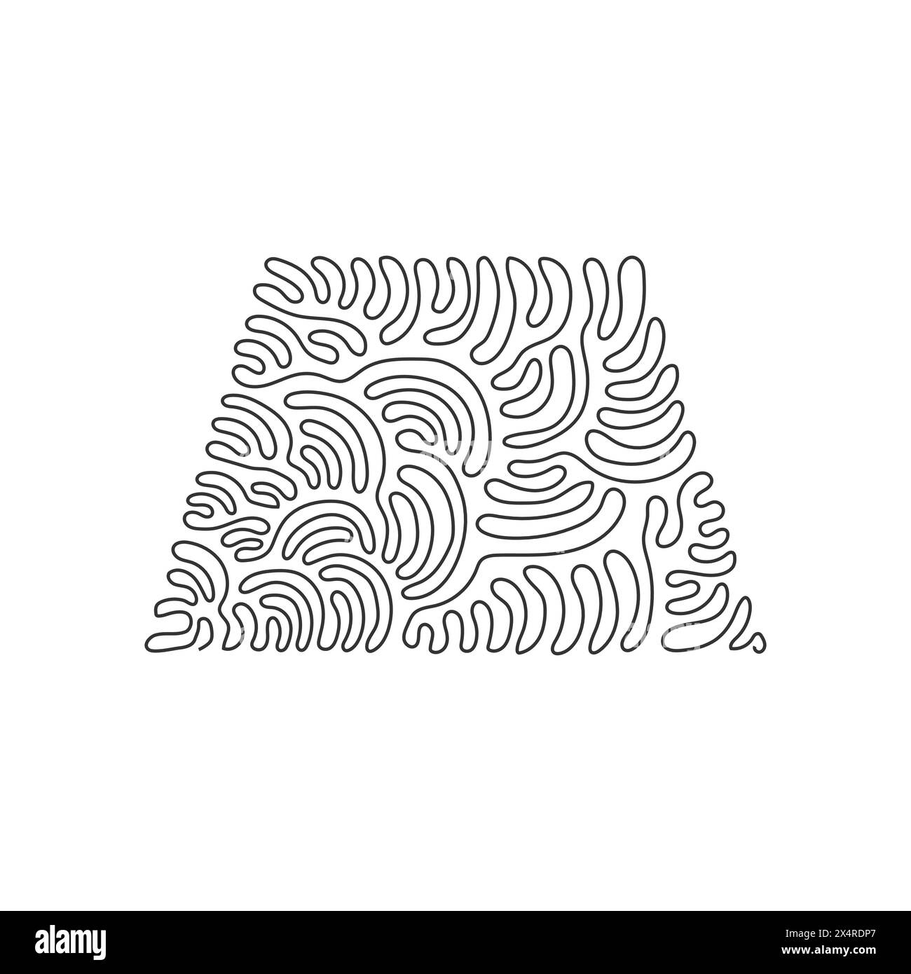 Single continuous line drawing geometric shapes, trapezoid icon. Simple line, outline vector 3d ...