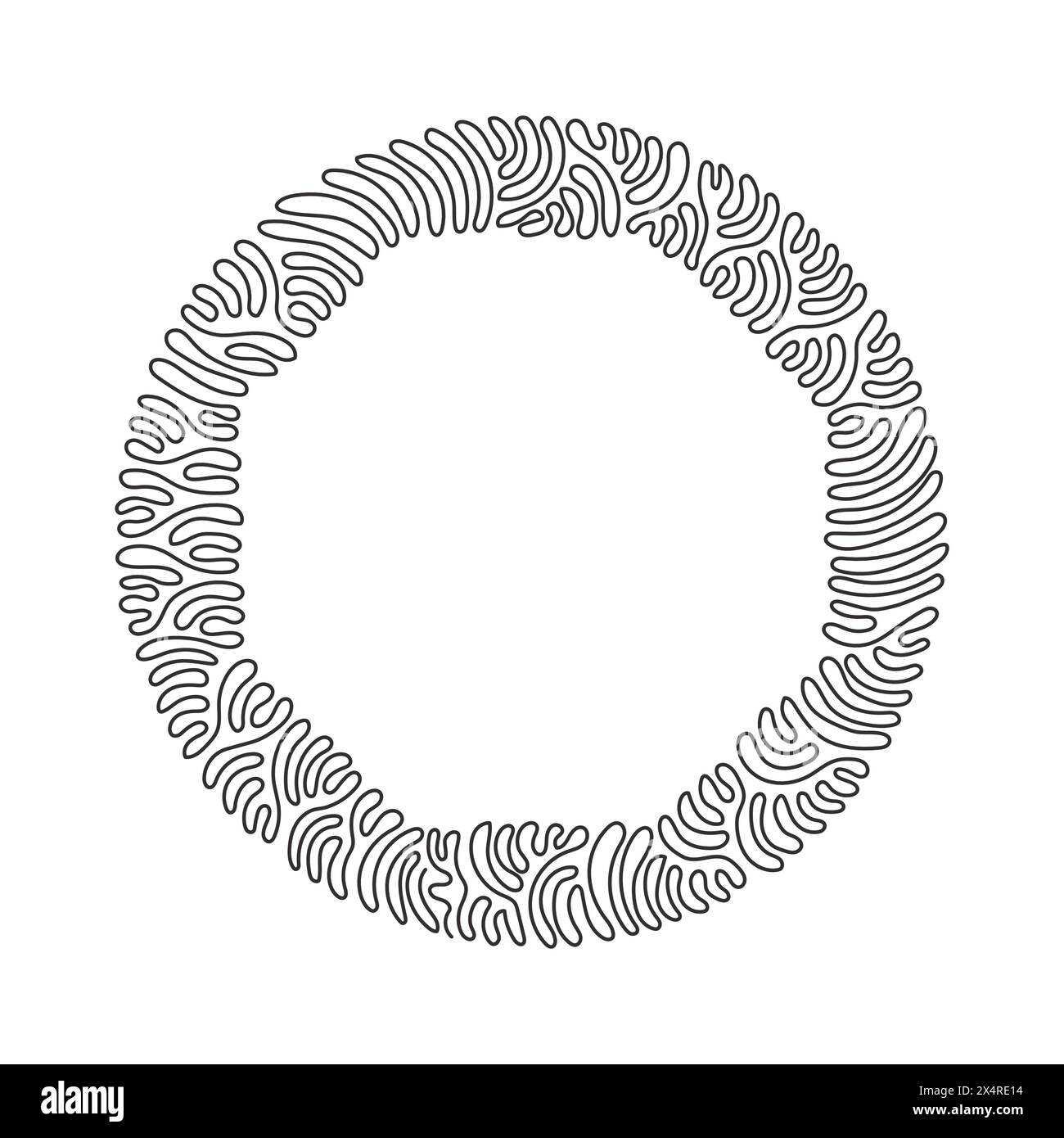 Continuous one line drawing hand drawn octagon, blank drawing frame ...