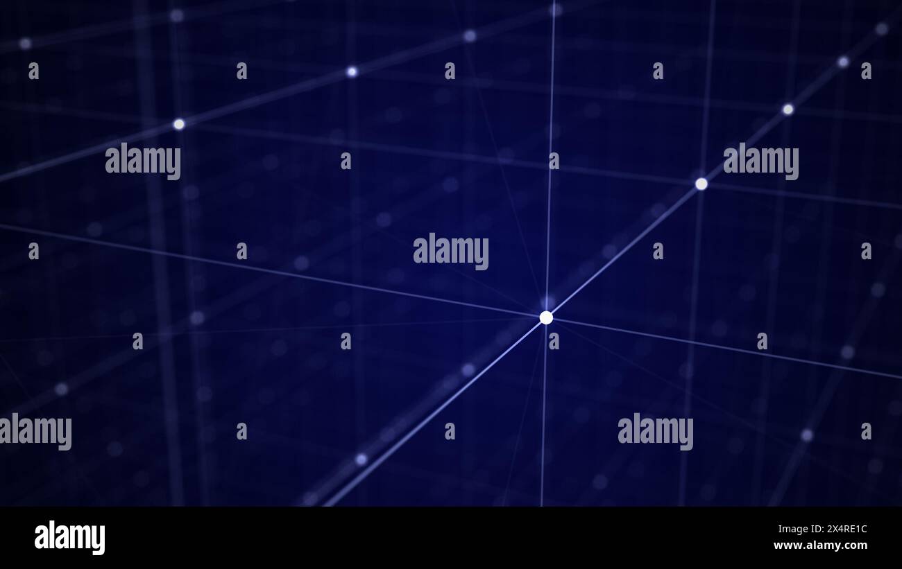 Digital data nodes in a plexus grid Stock Photo - Alamy