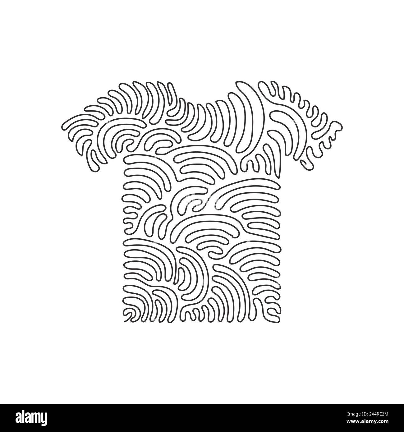 Single continuous line drawing t-shirt vector clothes icon or sign in ...