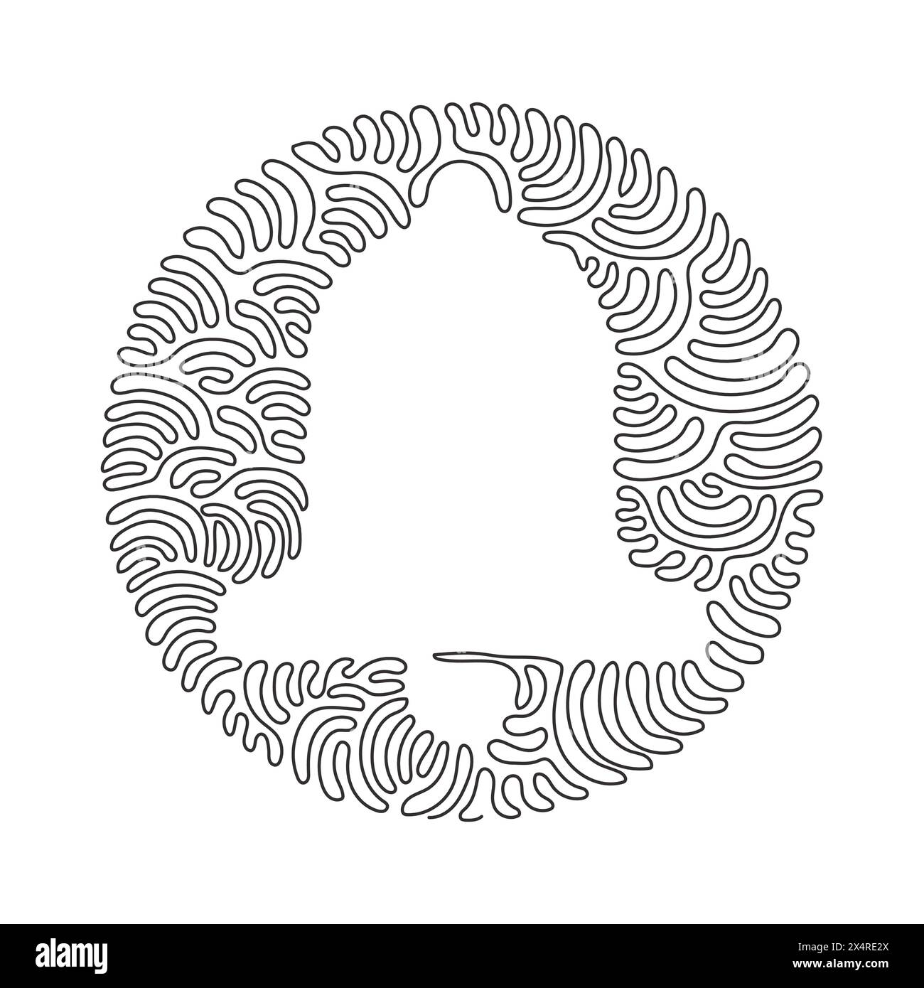 Single continuous line drawing bell icon isolated. Notification symbol ...