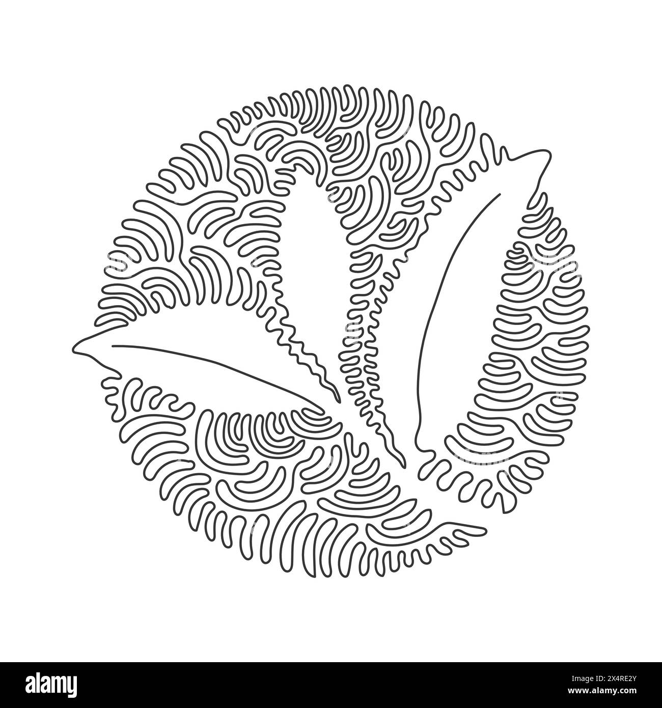 Single continuous line drawing healthy organic tea leaves for ...