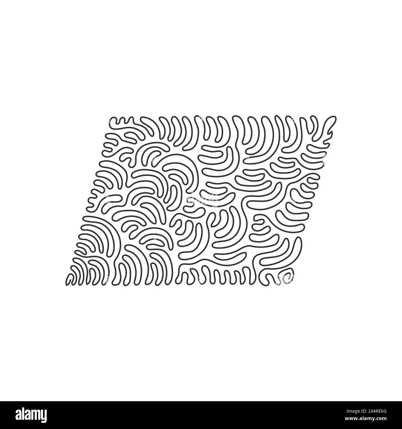 Single one line drawing geometric shapes, parallelogram icon. Simple line, outline vector 3d ...