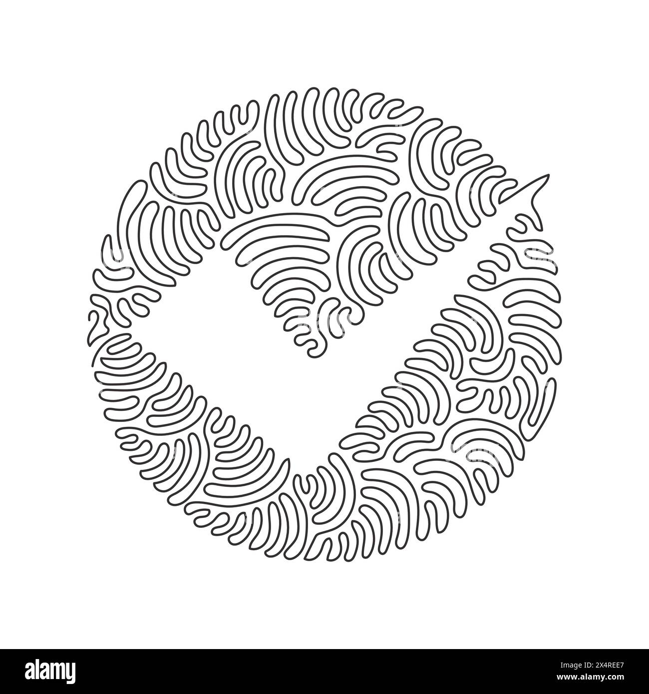 Continuous one line drawing check icon silhouette. Approved test ...