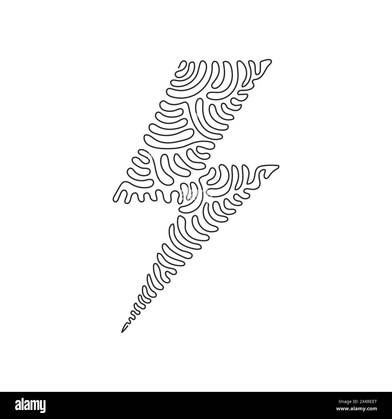 Single one line drawing lightning bolt, electric power. Energy and ...