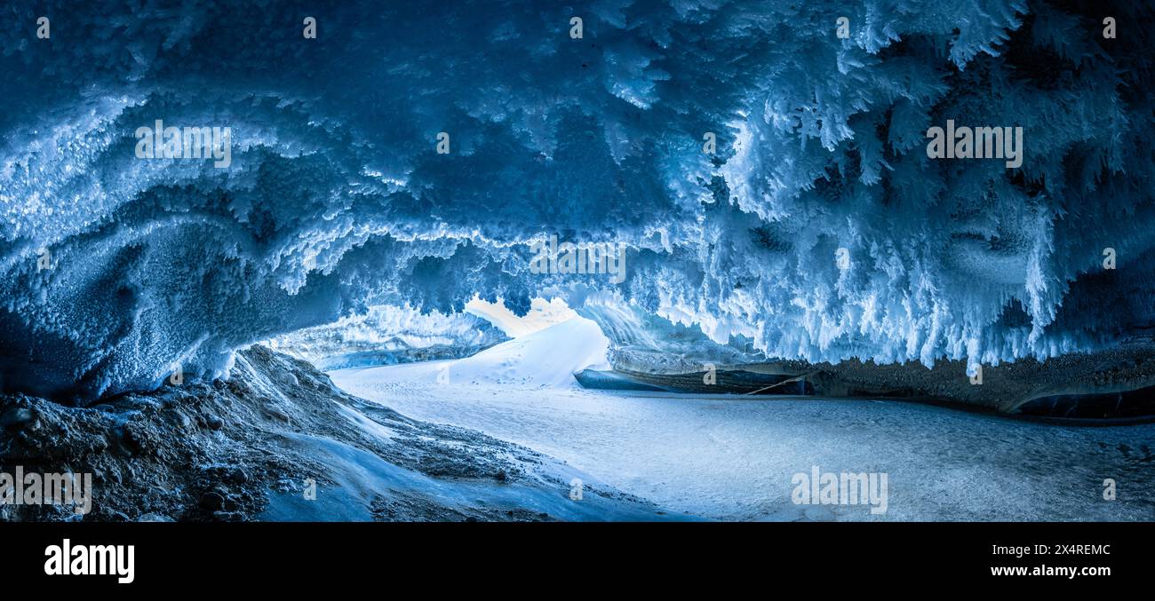 Castner Glacier Ice Cave near Delta Junction, Alaska, USA Stock Photo ...