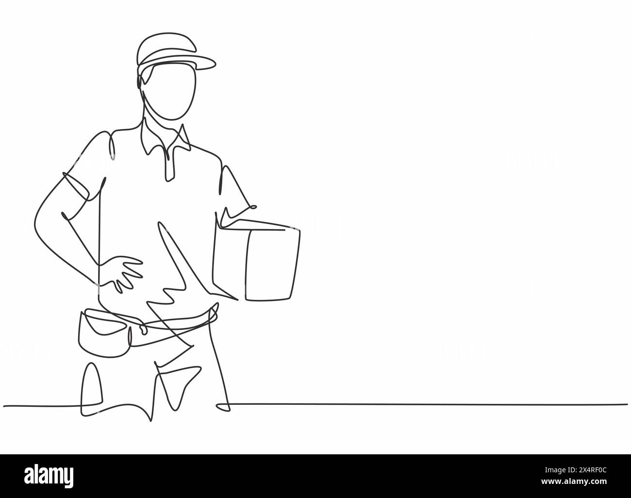 Young man courier delivered Cut Out Stock Images & Pictures - Alamy