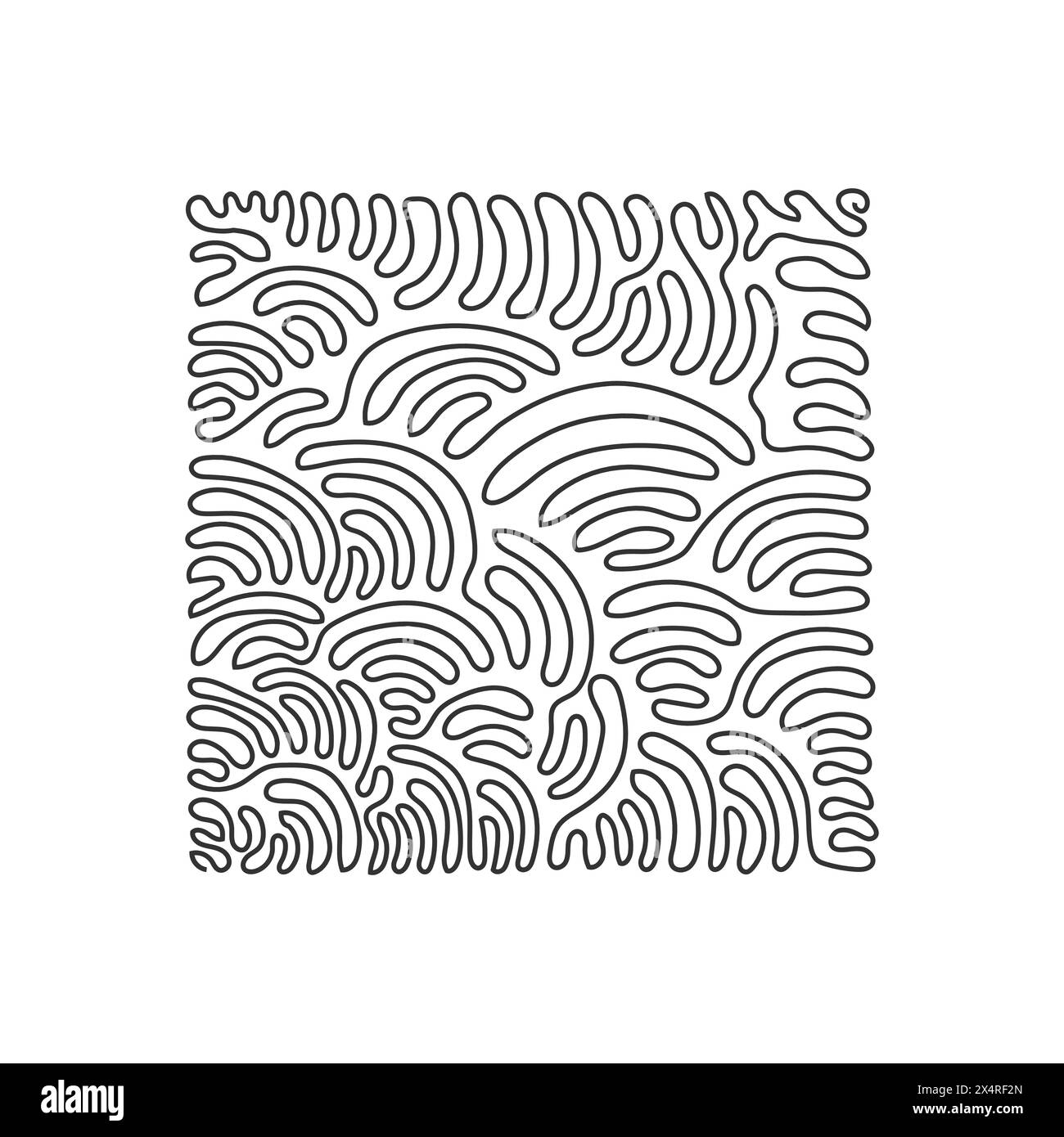 Continuous one line drawing vector hand drawn single square, blank ...