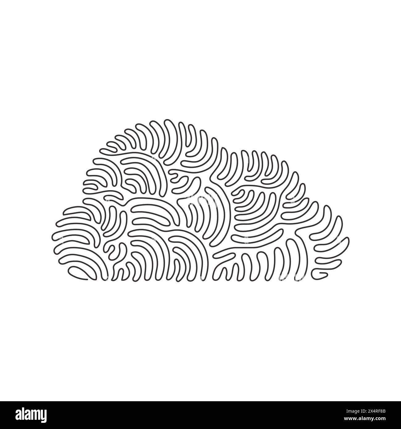 Continuous one line drawing geometric shapes, cloud icon. Simple line ...