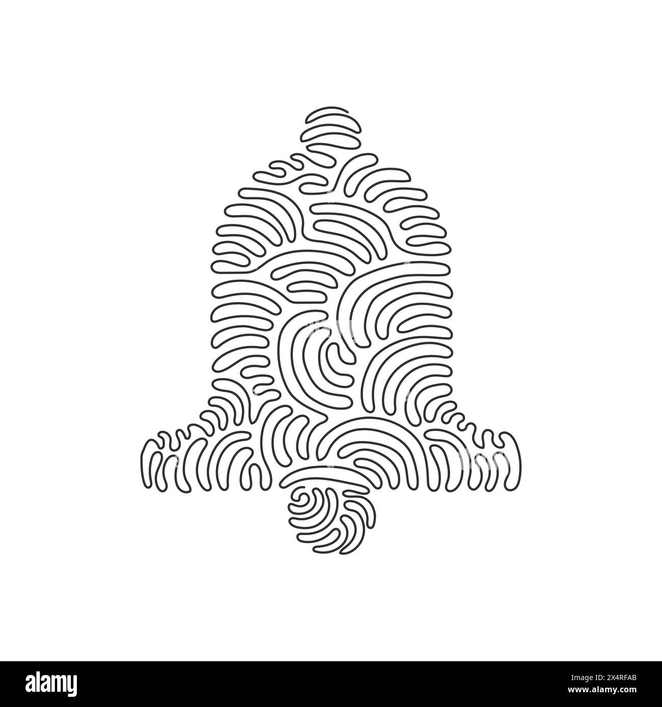 Continuous one line drawing bell icon isolated. Notification symbol ...