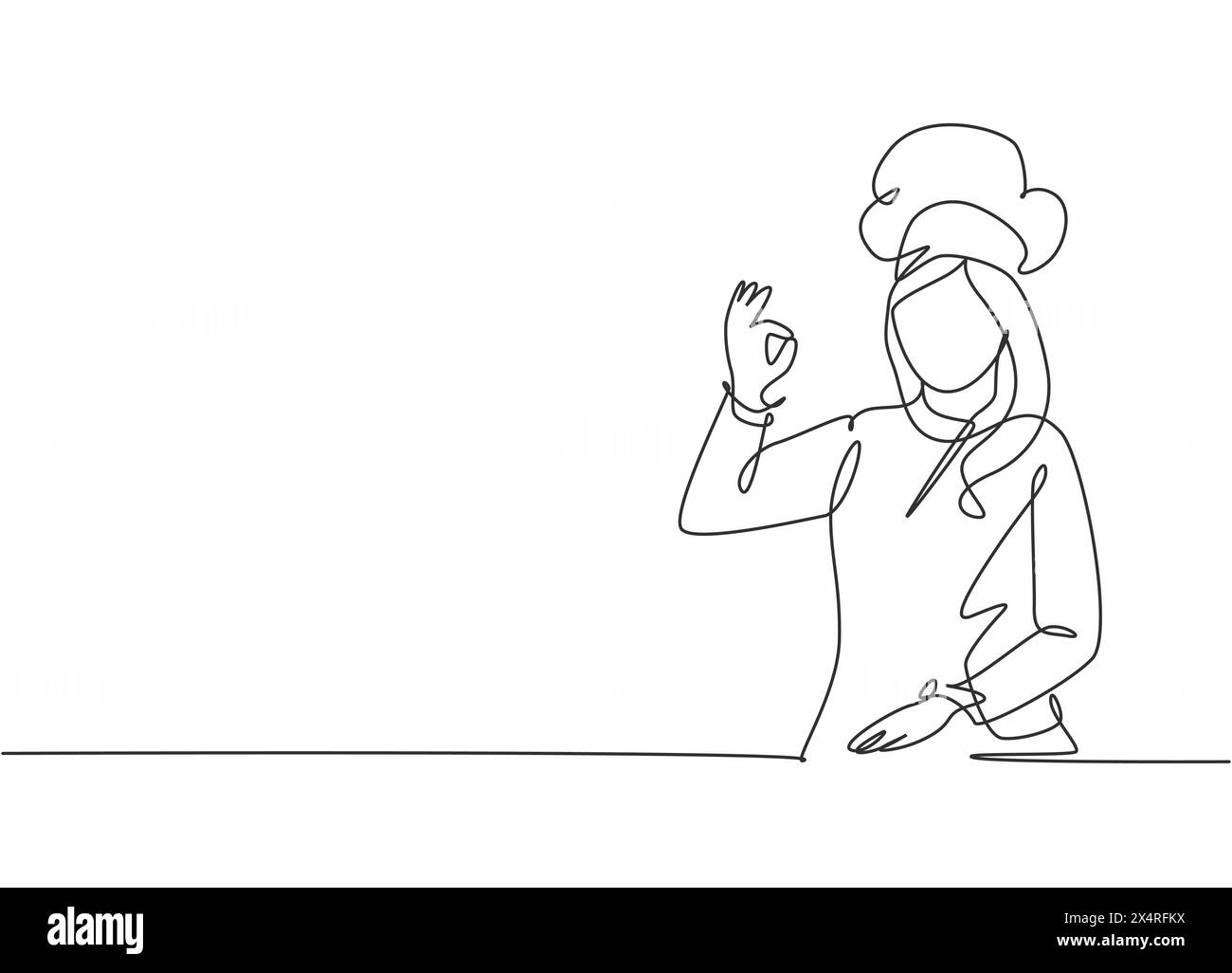 Single continuous line drawing of young excited beauty attractive ...